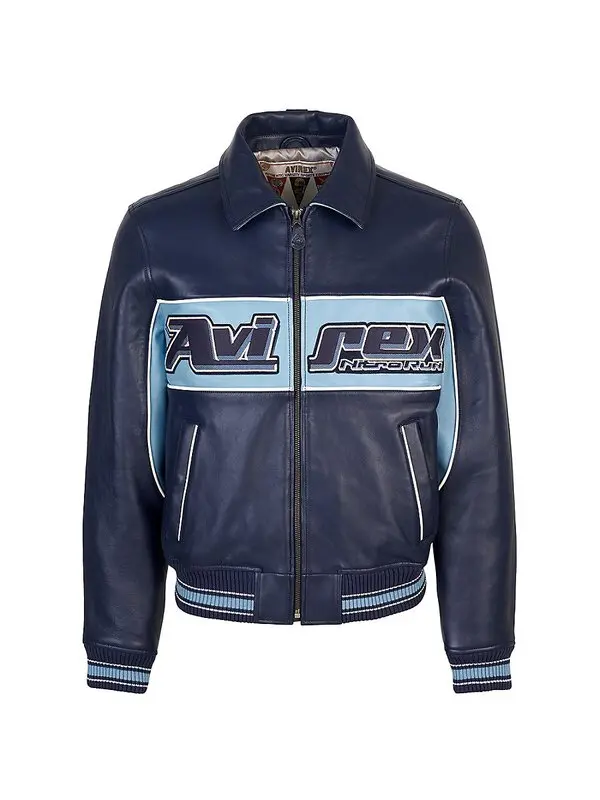 Avirex Nitro-Run Leather Jacket - Jet Black | Editorialist